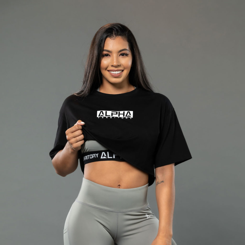 Black ALPHA Women’s Boyfriend Style Crop T-Shirt – ALPHA Territory®